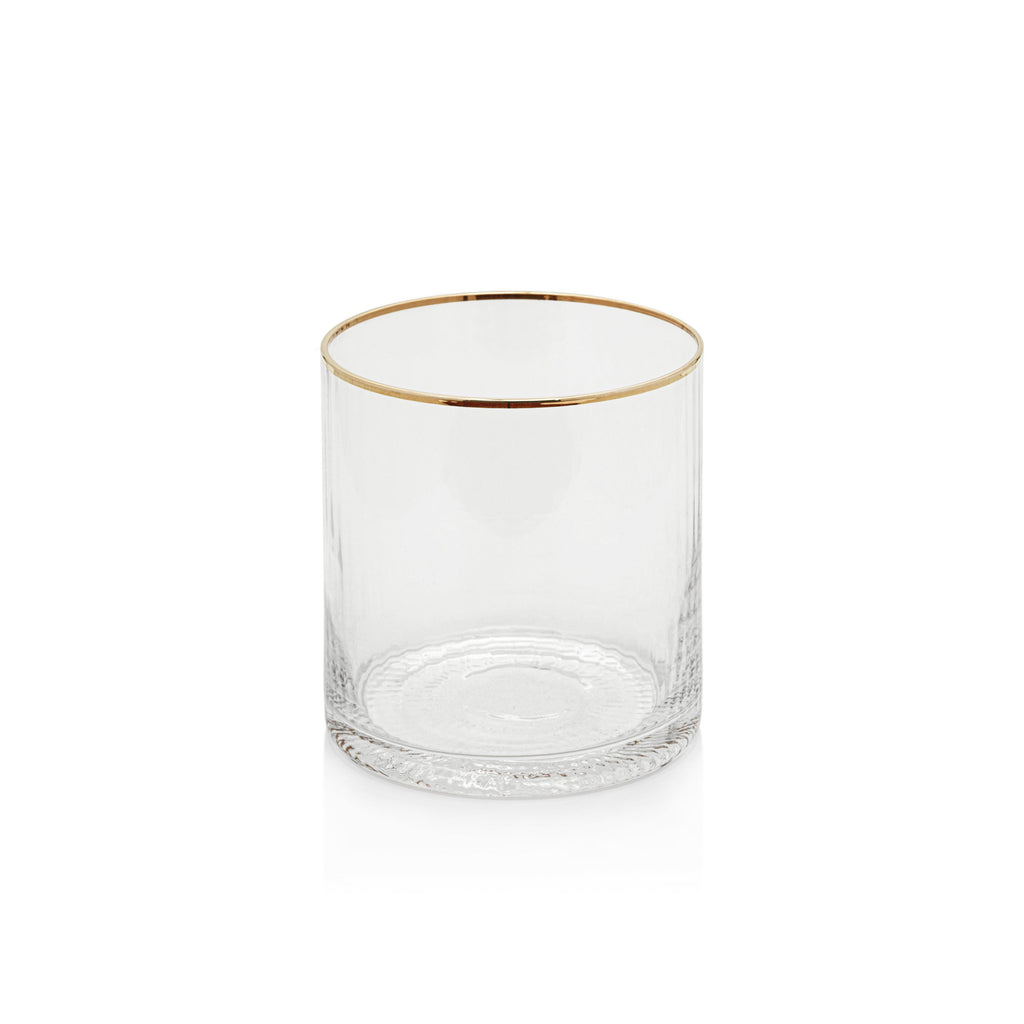 Radiant Rocks Glass Gold Rim, Set 6 | Luxury Home Decor | Bone & Brass ...
